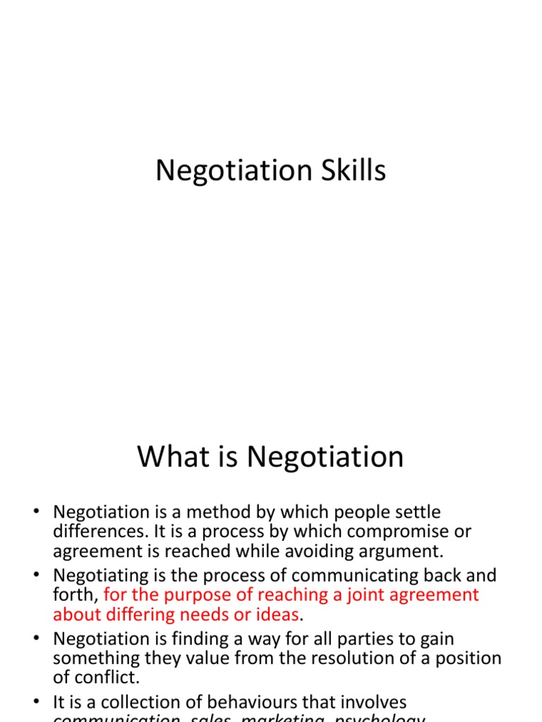 Negotiation Skills Classroom - 1 | PDF | Negotiation | Sales