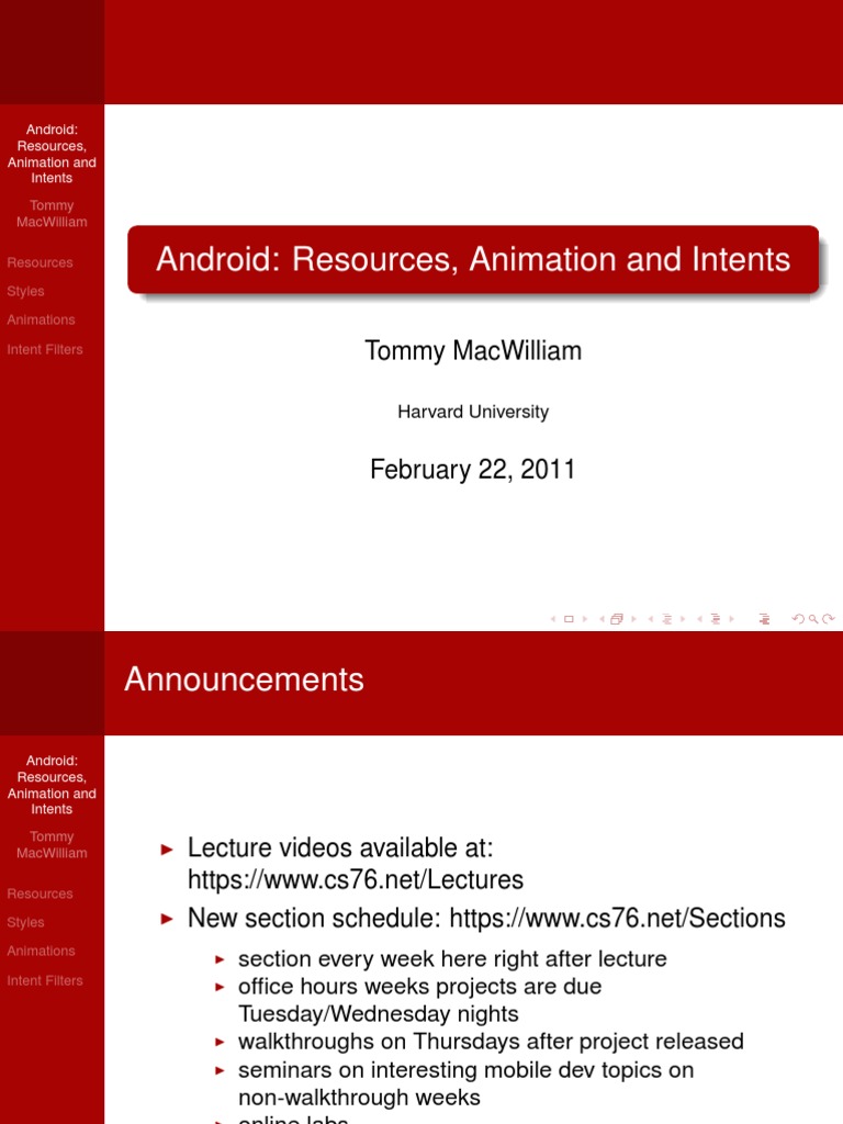 Android: An In-Depth Look at Resources, Animations, and Intents | PDF ...