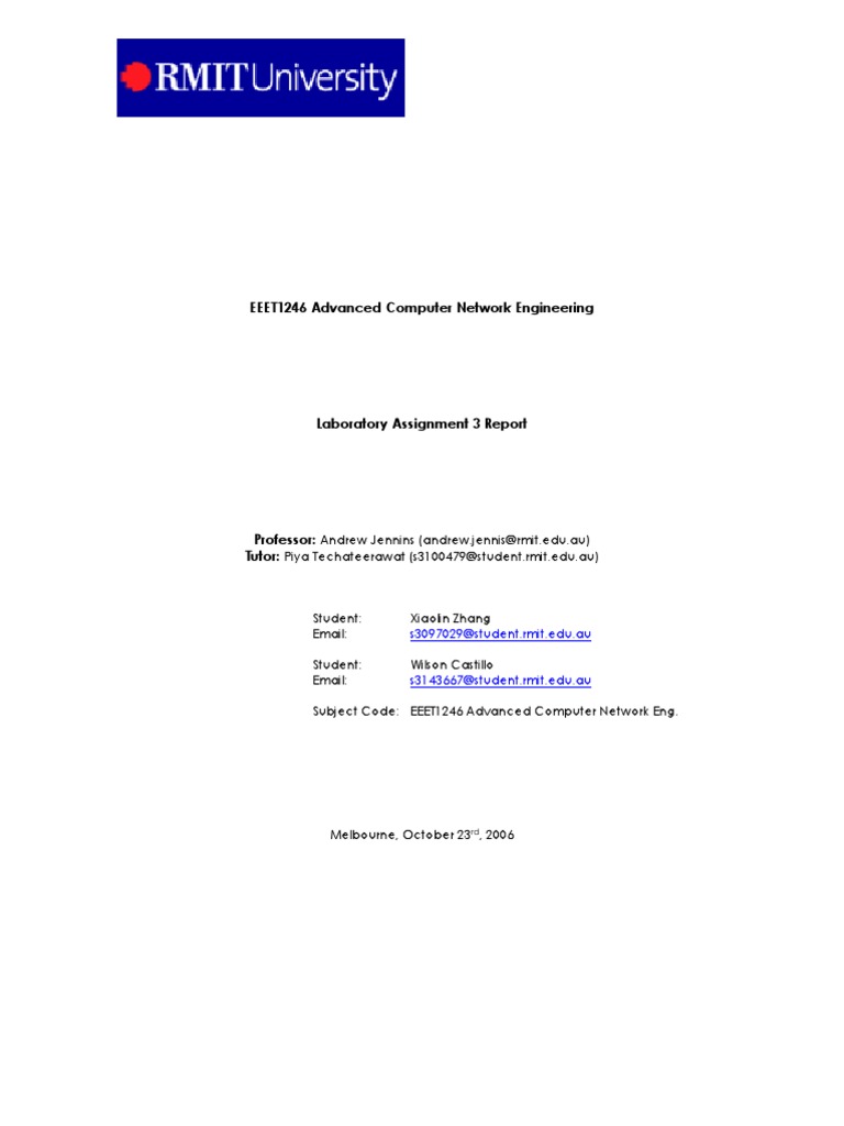 EEET1246 Advanced Computer Network Engineering | PDF | I Pv6 | Public ...