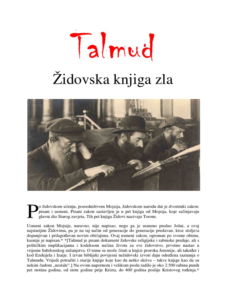 Talmud - Zidovska Knjiga Zla | PDF
