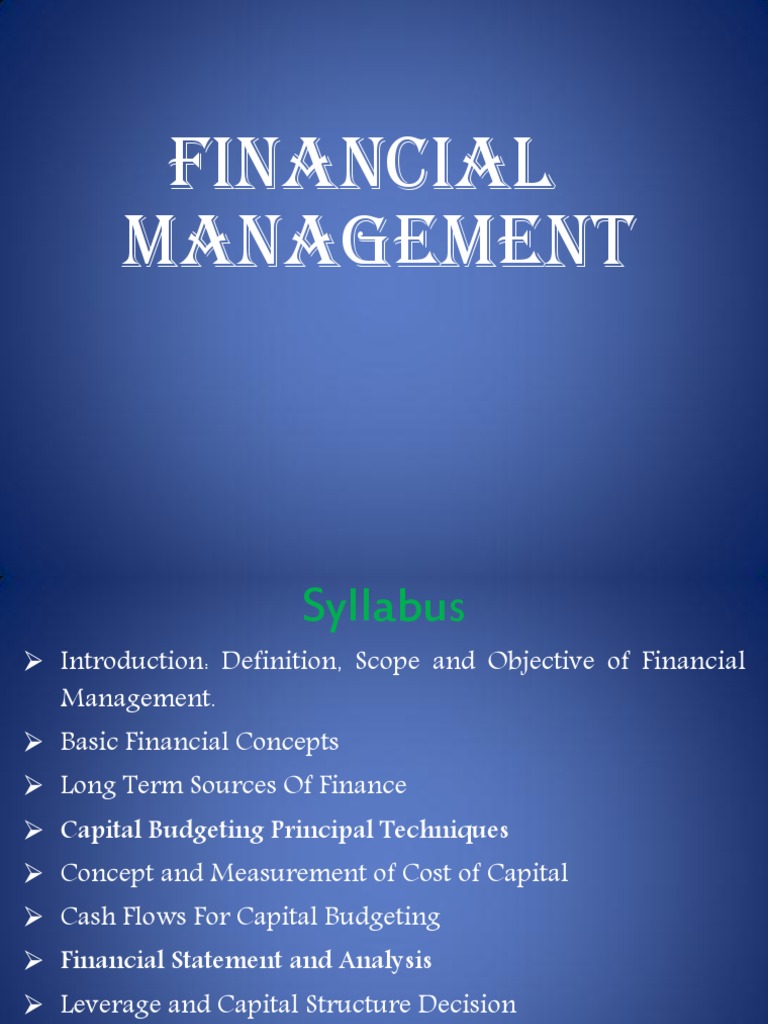 Lec 01 Introduction To FM | PDF | Financial Capital | Dividend