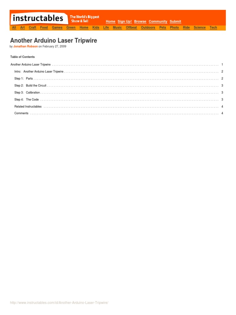 Another Arduino Laser Tripwire | PDF | Arduino | Electrical Engineering