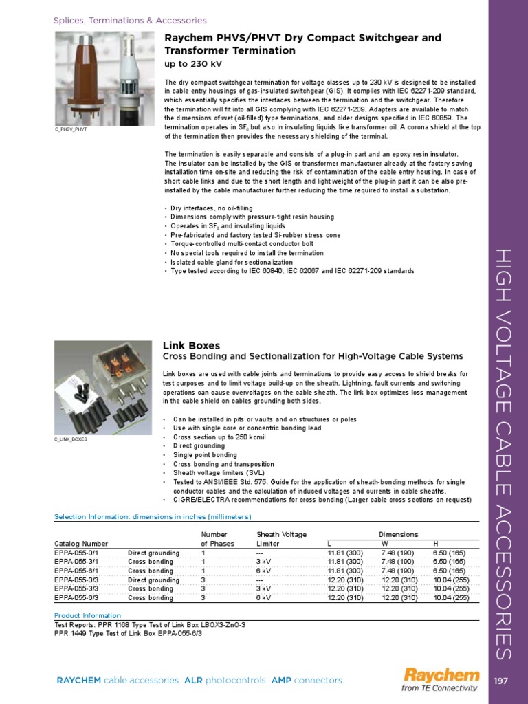 Raychem Terminations For GIS and Transformer | PDF | Insulator ...