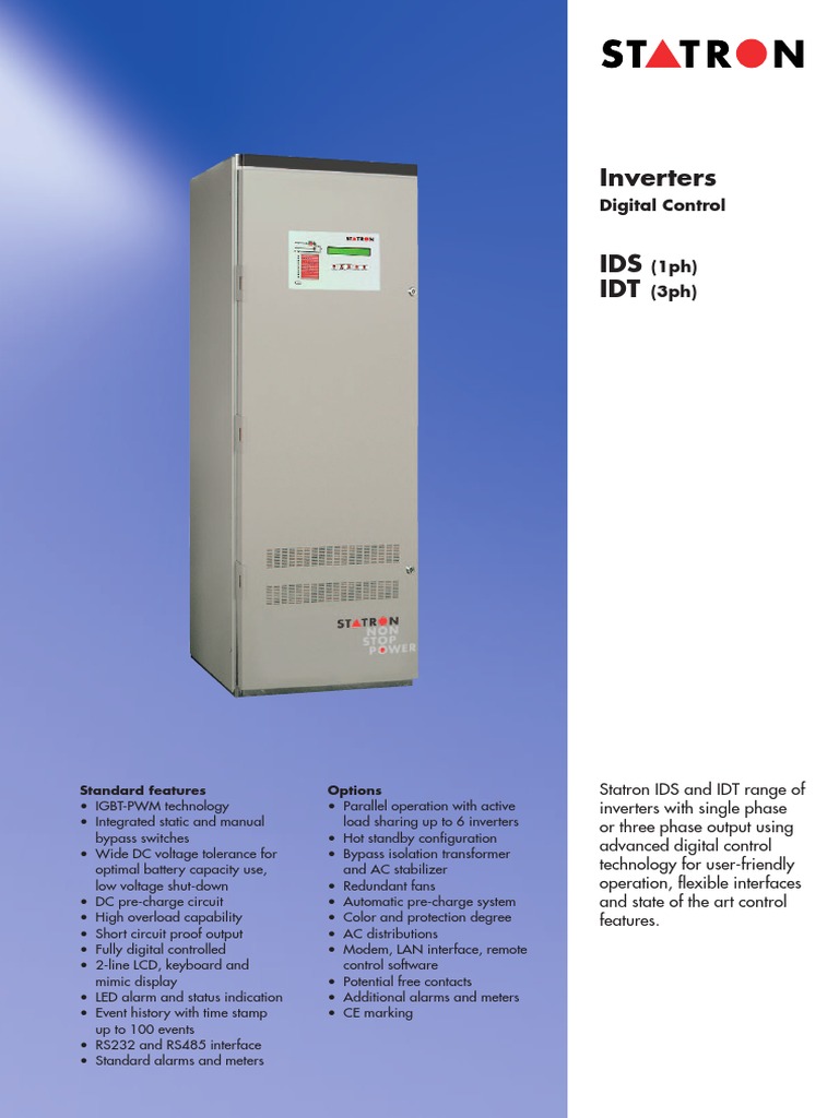 Inverter Type IDS, IDT-Statron | PDF | Power Inverter | Direct Current