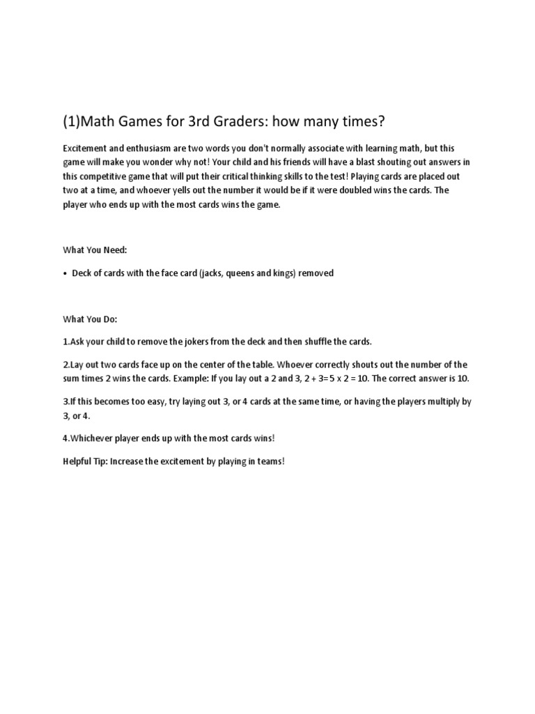 Cluster Level Maths Activity For 3 | PDF | Chart | Playing Cards