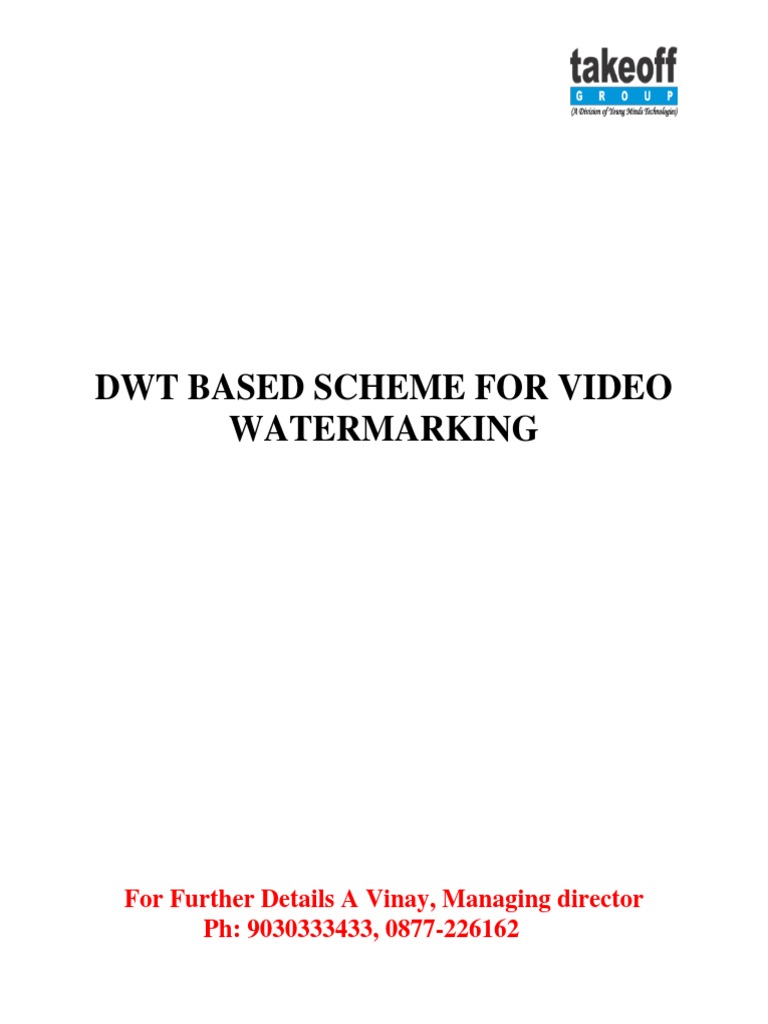 6.Dwt Based Scheme For Video | PDF | Wavelet | Imaging