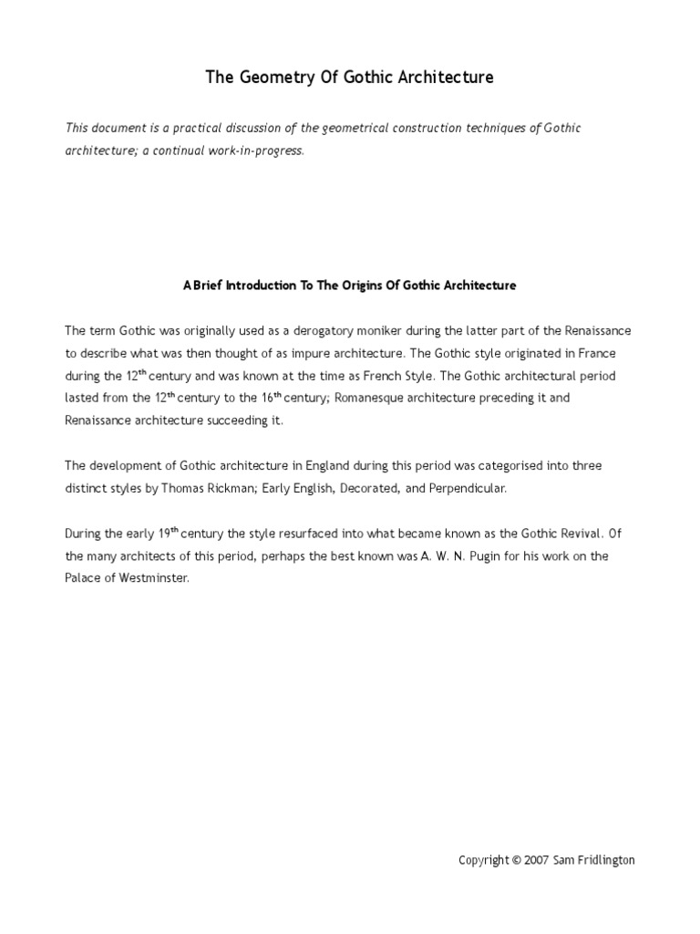 The Geometry of Gothic Architecture | PDF | Elementary Geometry | Geometry