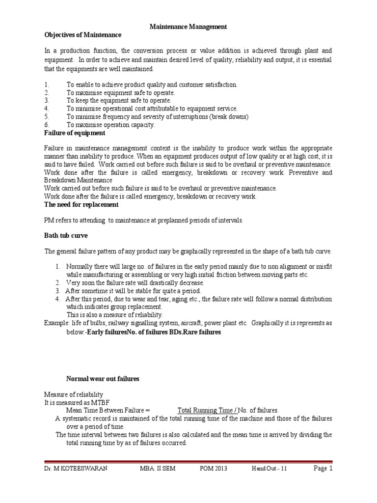 Maintenance Management Guide | PDF | Reliability Engineering | Business