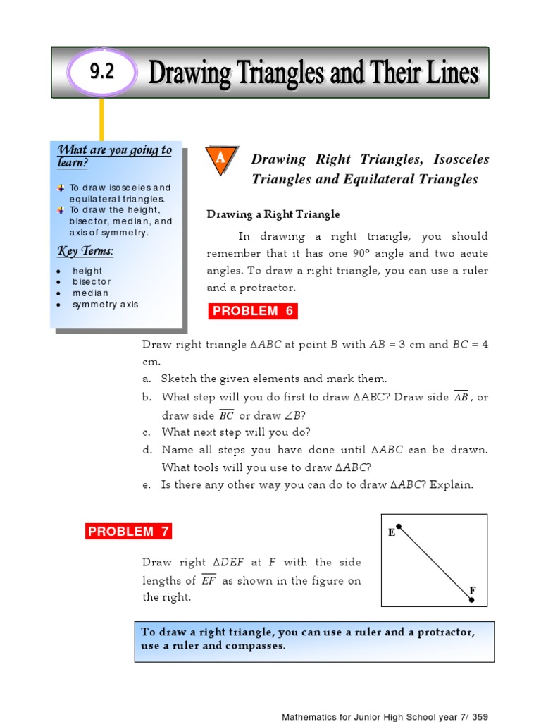 What Are You Going To Learn?: Drawing Right Triangles, Isosceles Triangles and Equilateral ...