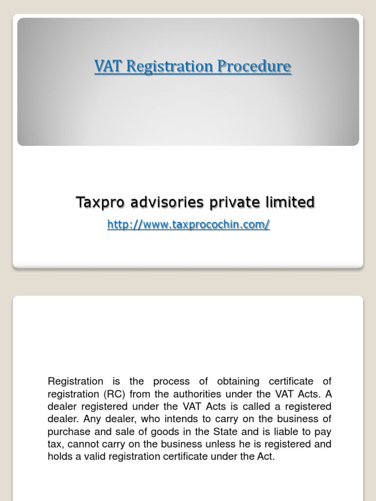 VAT Registration Process Overview | PDF