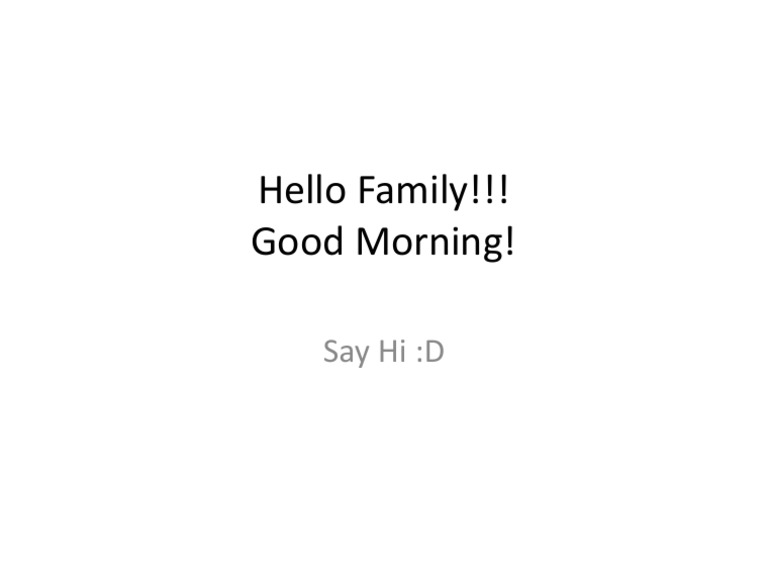 Hello Family | PDF