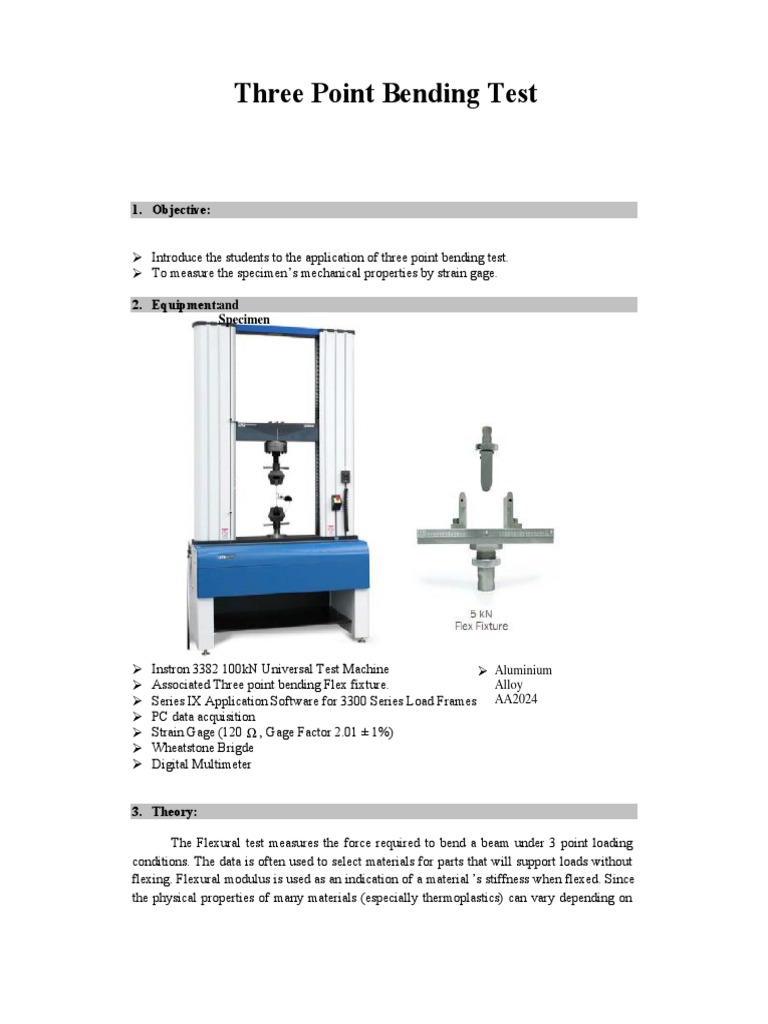 Three Point Bending Test | PDF | Bending | Solid Mechanics