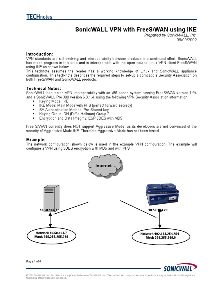 SonicWALL VPN With Red Hat Linux | PDF | Internet Architecture ...