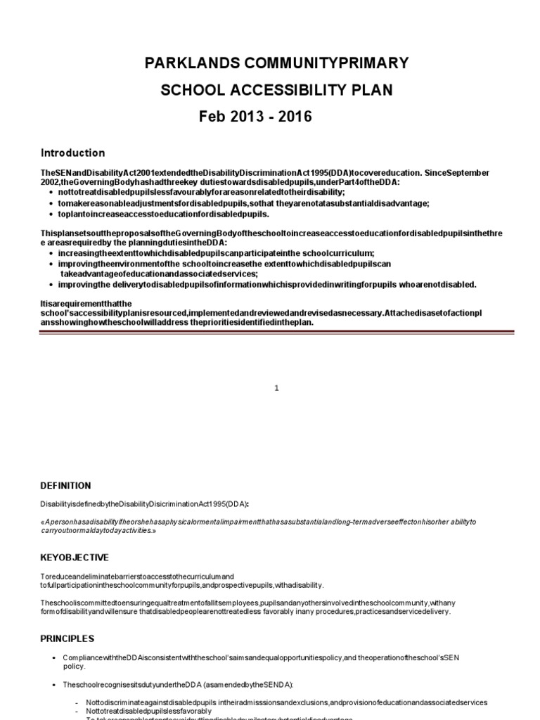 Accessibility Plan Final Feb 13 | PDF | Career & Growth | Social Science