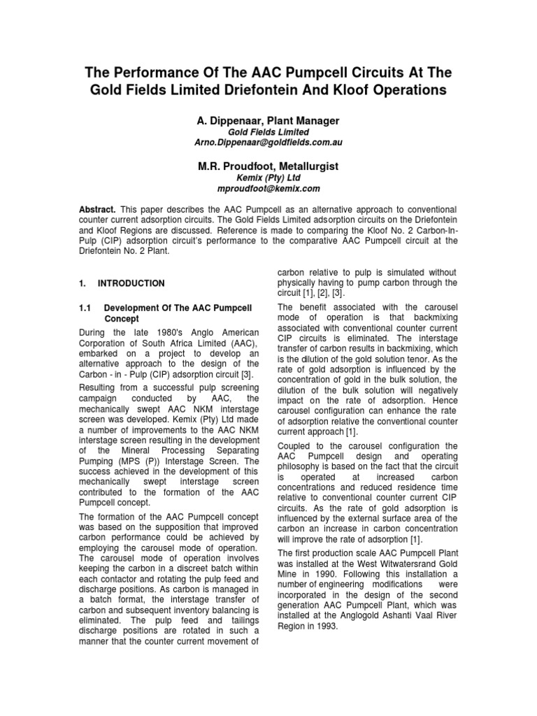 RANDOL AAC Pumpcell | PDF | Mill (Grinding) | Gold