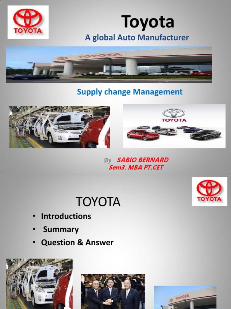 Toyota Supply Chain Management | PDF