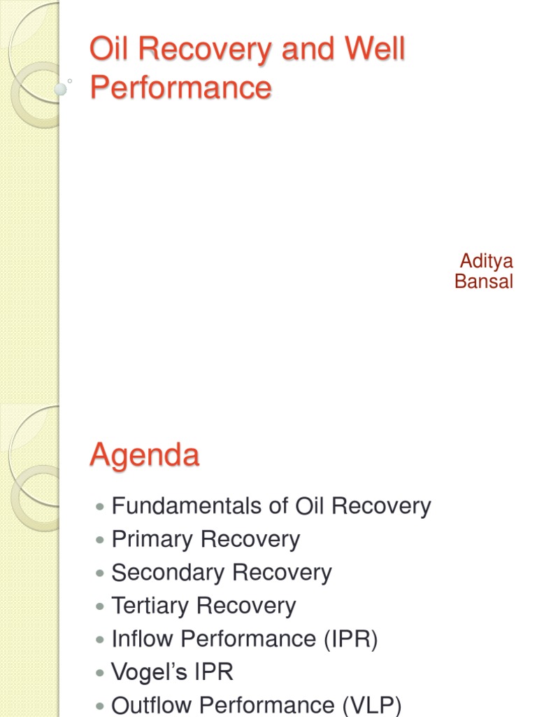Fundamentals of Oil Recovery and Well Performance | PDF | Enhanced Oil Recovery | Petroleum ...