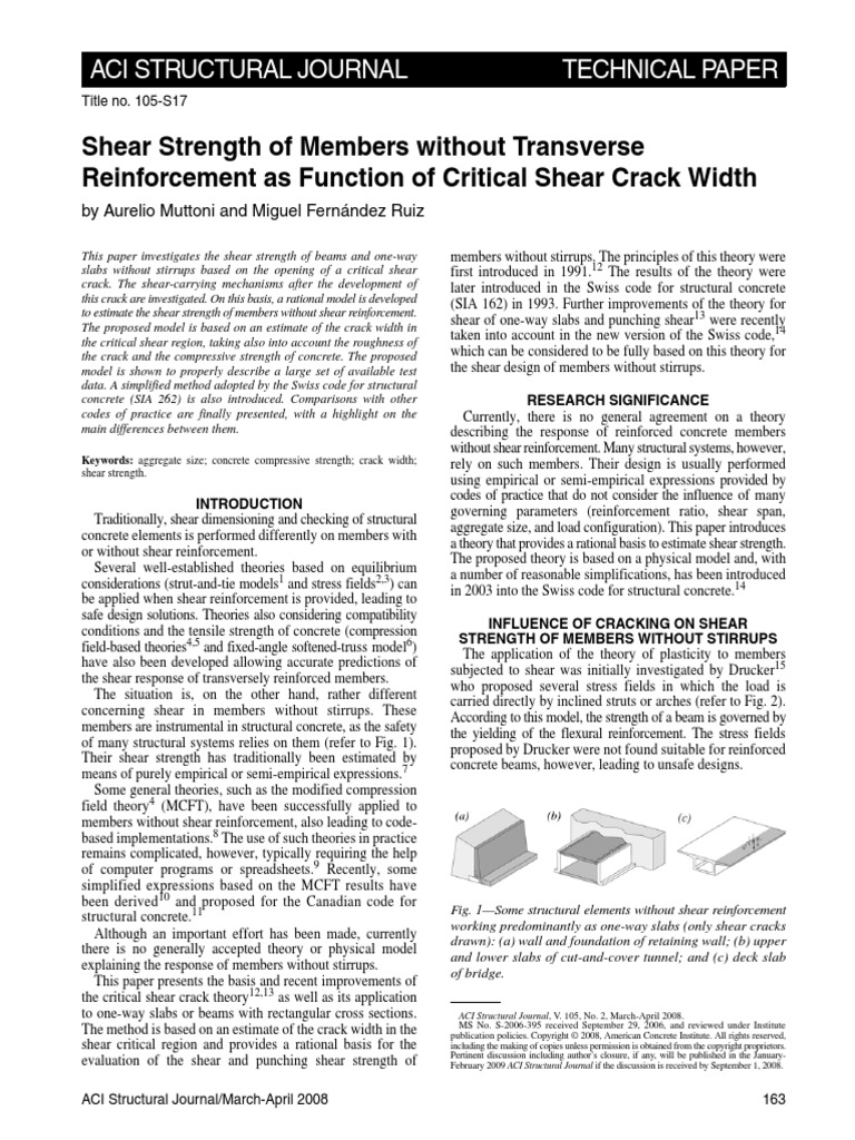Shear Strength by Aurelio Muttoni | PDF