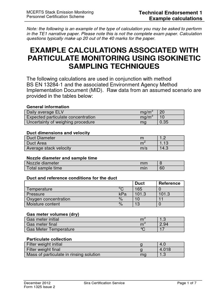 Form 1325 | PDF | Particulates | Gases