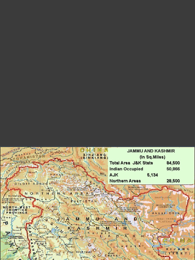 Jammu and Kashmir (In SQ - Miles) Total Area J&K State 84,500 | PDF ...