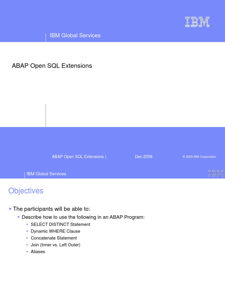 Chapter 10 - ABAP Open SQL Extensions | Download Free PDF | Sql | Databases