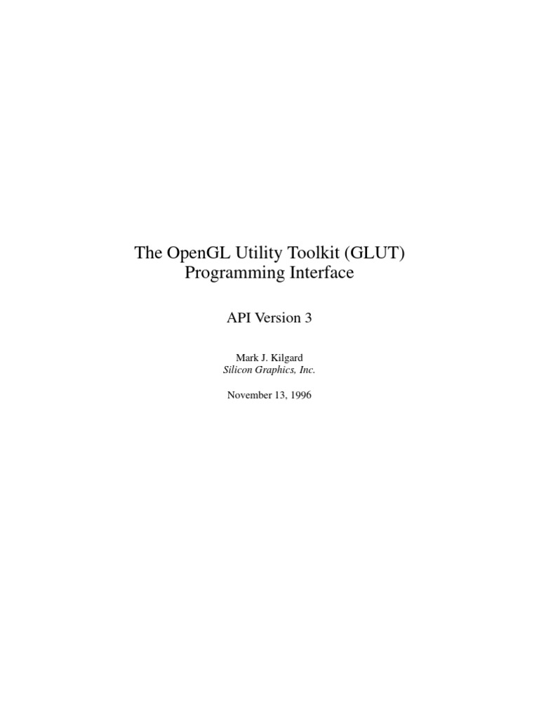 The OpenGL Utility Toolkit (GLUT) Programming Interface | PDF | C (Programming Language ...