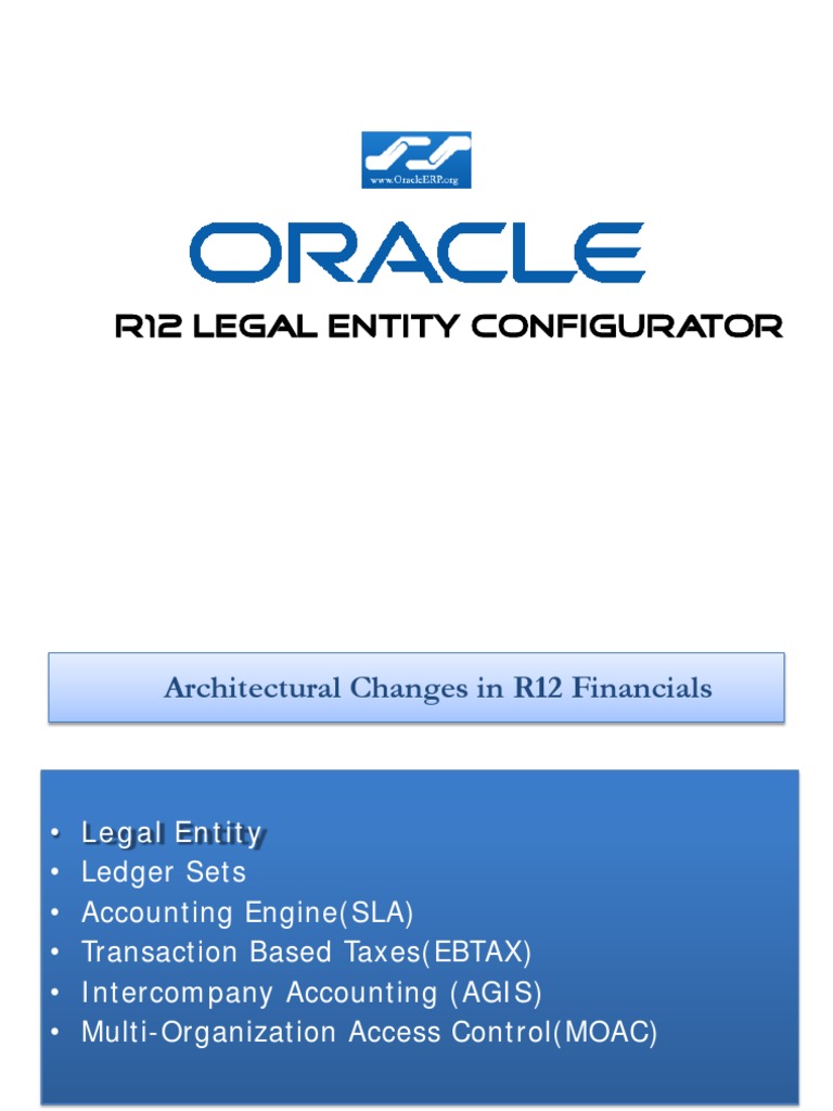 Oracle R12 Legal Entity Concepts | PDF | Subsidiary | Oracle Database