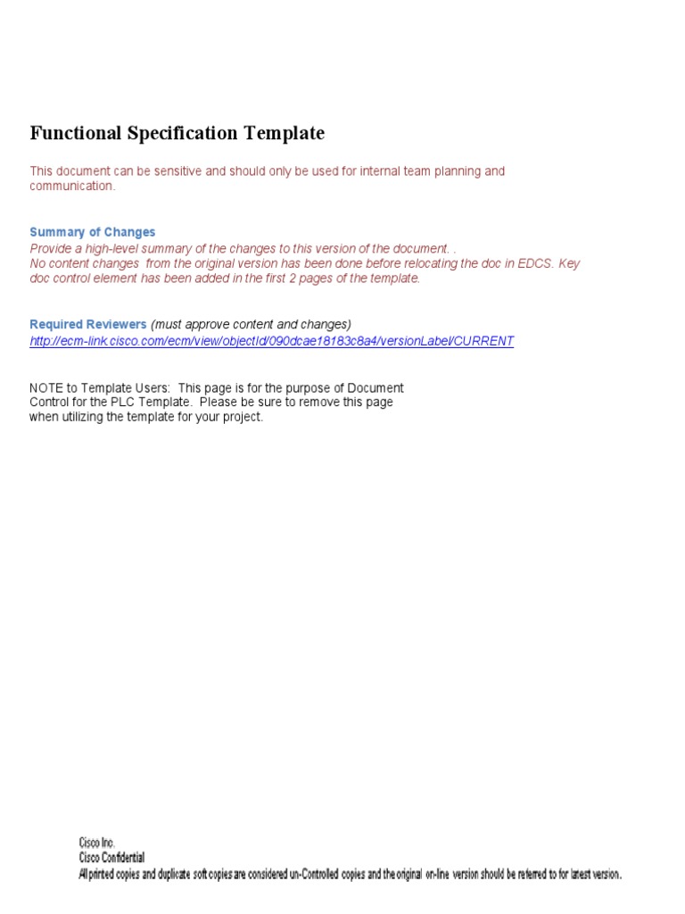 Functional Specification Template | PDF | Application Programming ...