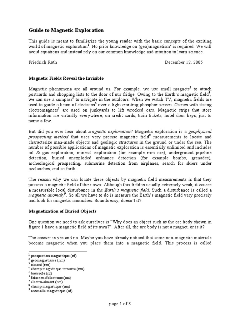 Guide To Magnetic Exploration | PDF | Magnetometer | Magnetic Field