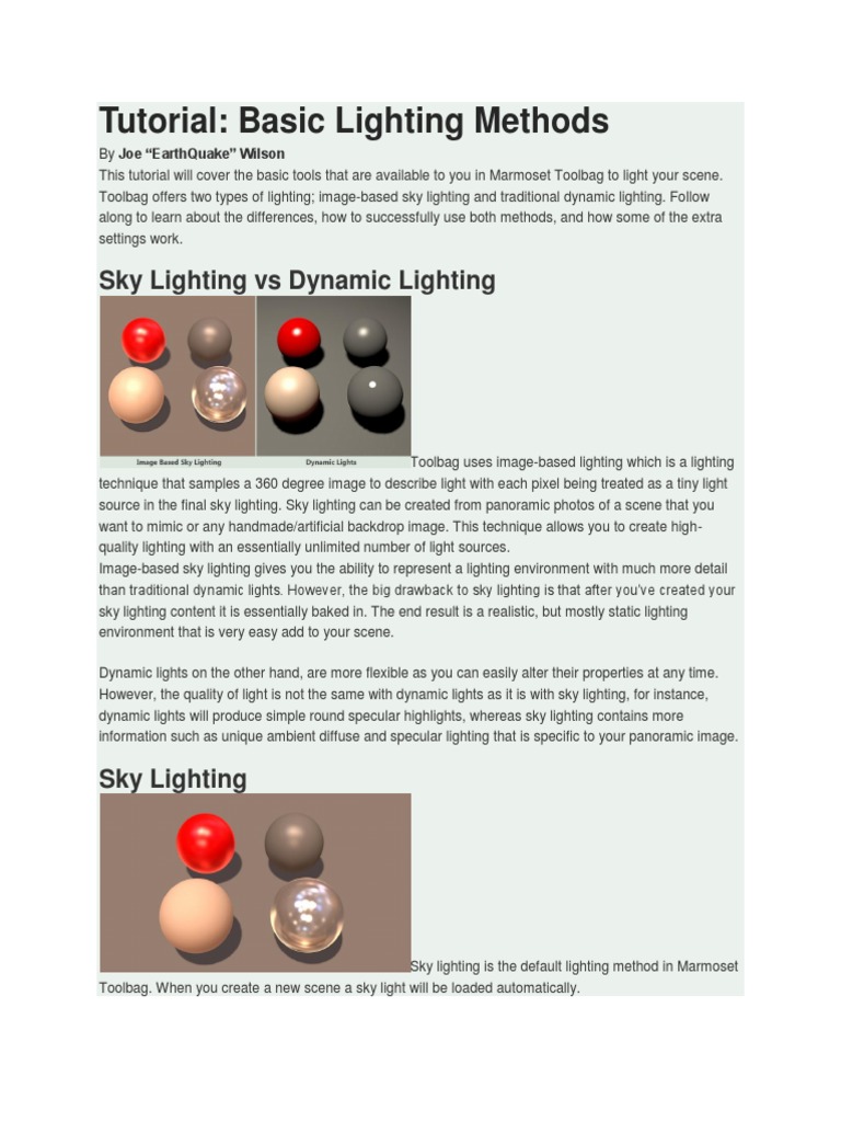 Basic Lighting Methods | PDF | Shadow | Texture Mapping