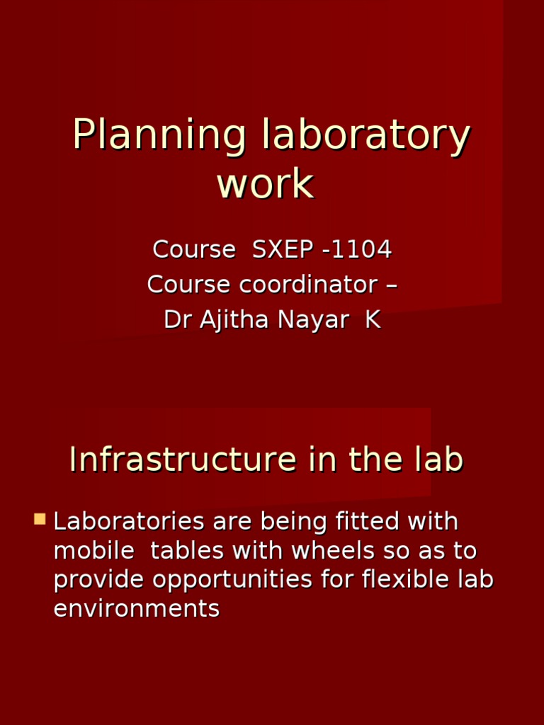 Planning Laboratory Work | PDF | Laboratories | Tetrahydrofuran