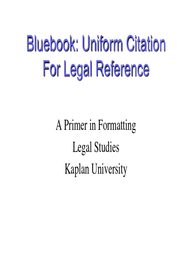 Blue Book Citation Format | PDF | United States Code | Supreme Court Of ...