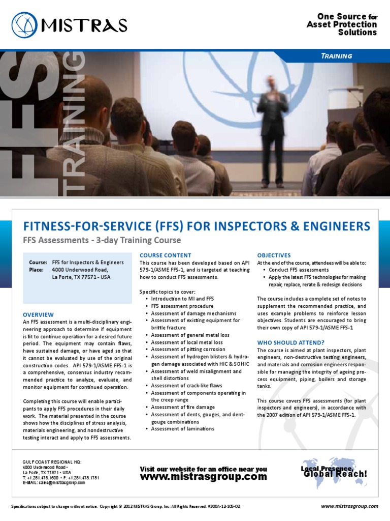 Fitness-For-Service (FFS) For Inspectors & Engineers: Ffs Assessments ...