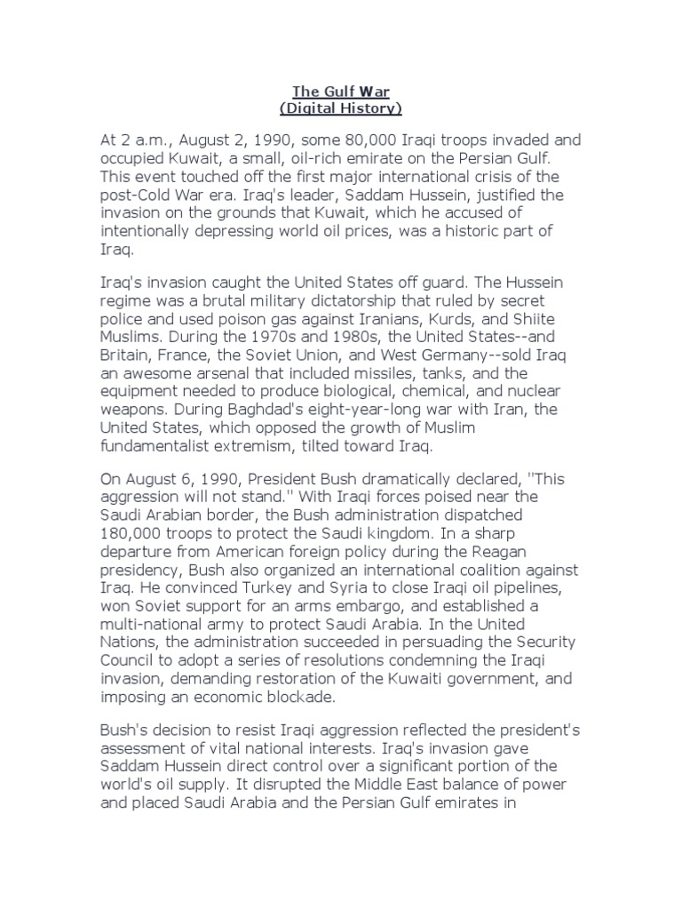 The Gulf War | PDF | Gulf War | Iraq