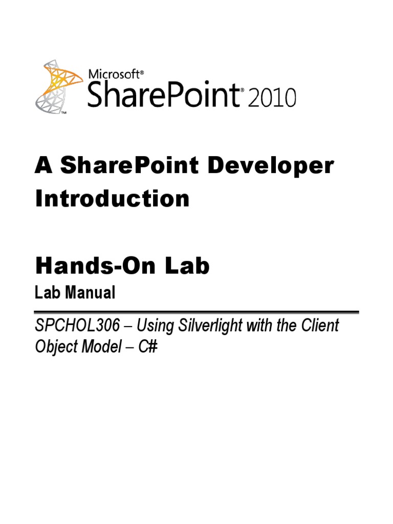 A Sharepoint Developer Hands-On Lab | PDF | Share Point | Extensible Application Markup Language