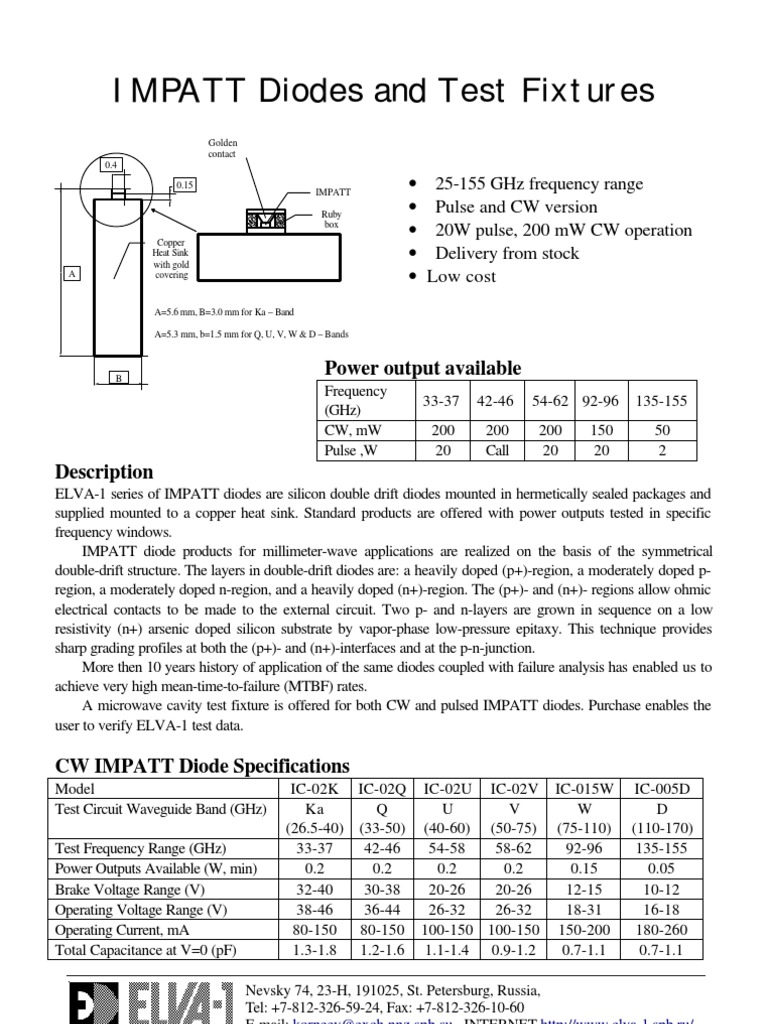 IMPATT Diodes for Engineers | PDF | Diode | Microwave
