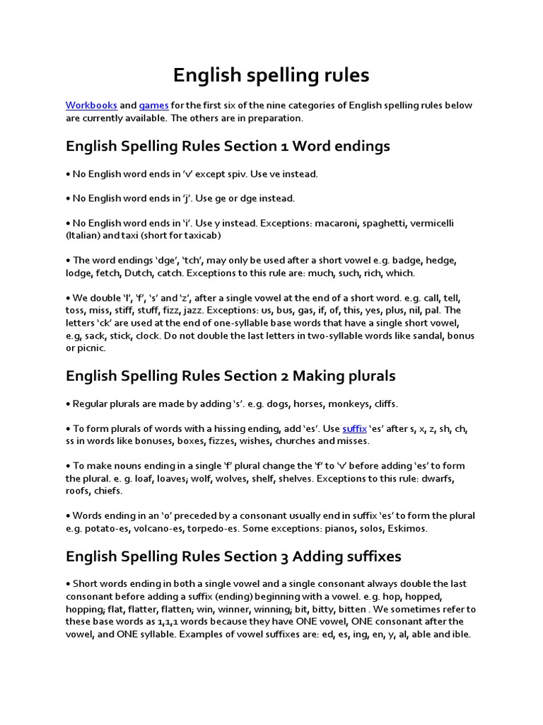 English Spelling Rules | PDF | Stress (Linguistics) | Syllable
