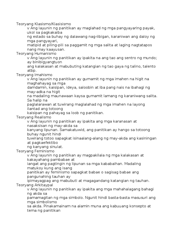 Teoryang Klasismo | PDF