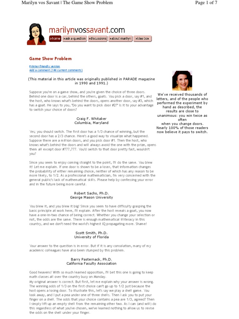 Game Show Problem | PDF