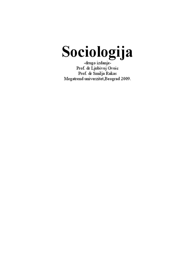 Sociologija | PDF