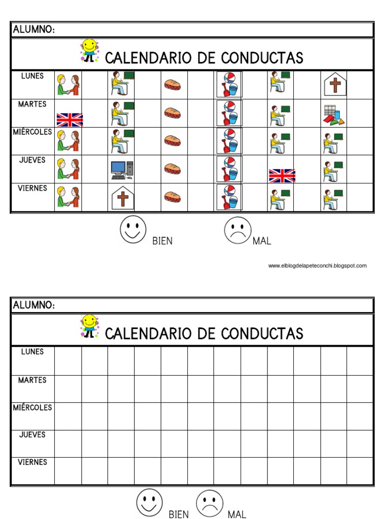 Calendario de Conducta para Niños | PDF | Hogar, jardinería y bricolaje ...