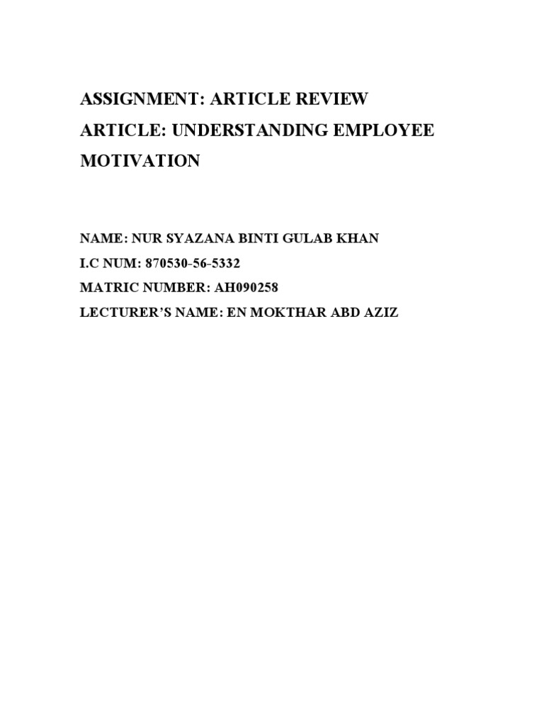 Understanding Employee Motivation Review | PDF | Motivation | Motivational