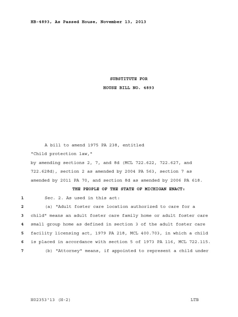 Michigan Child Abuse Central Registry Bill 2014 | PDF | Child ...