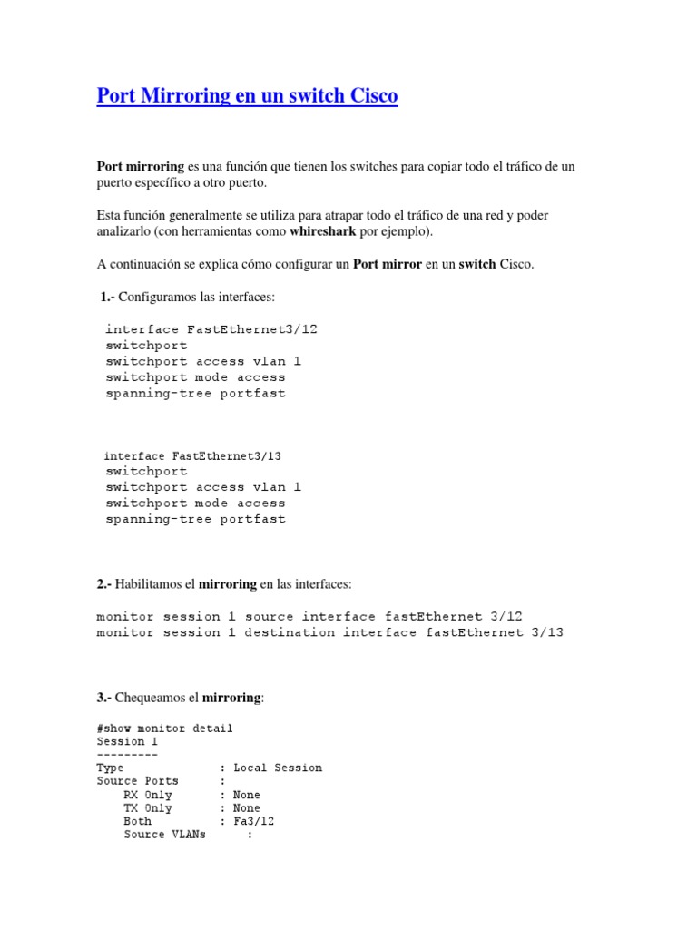 Port Mirroring | PDF