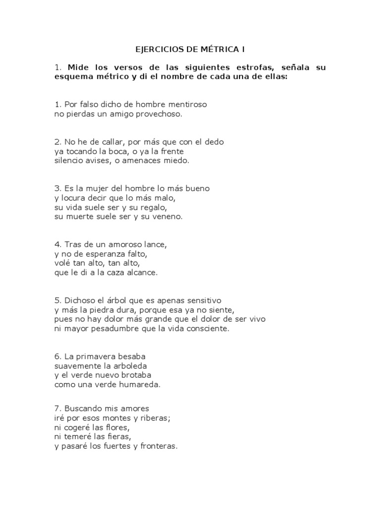 Ejercicios de Métrica II | PDF | Metro (poesía) | Poética