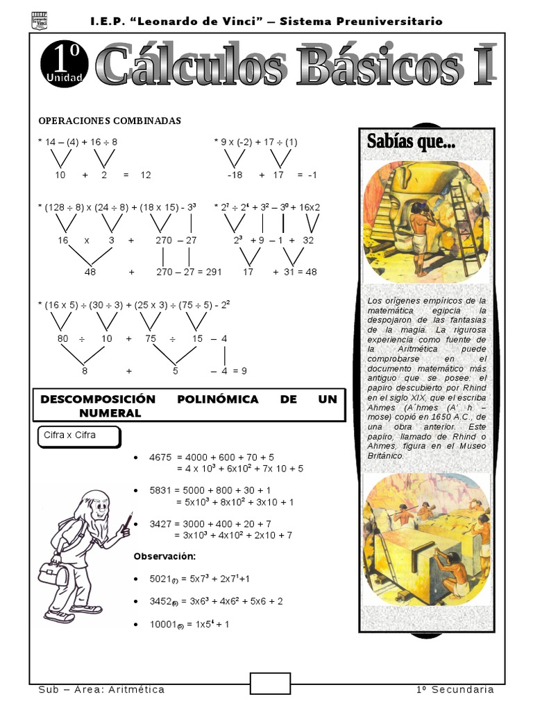 [OPERACIONES Y DESCOMPOSICIONES NUMÉRICAS] | PDF | División (Matemáticas) | Decimal