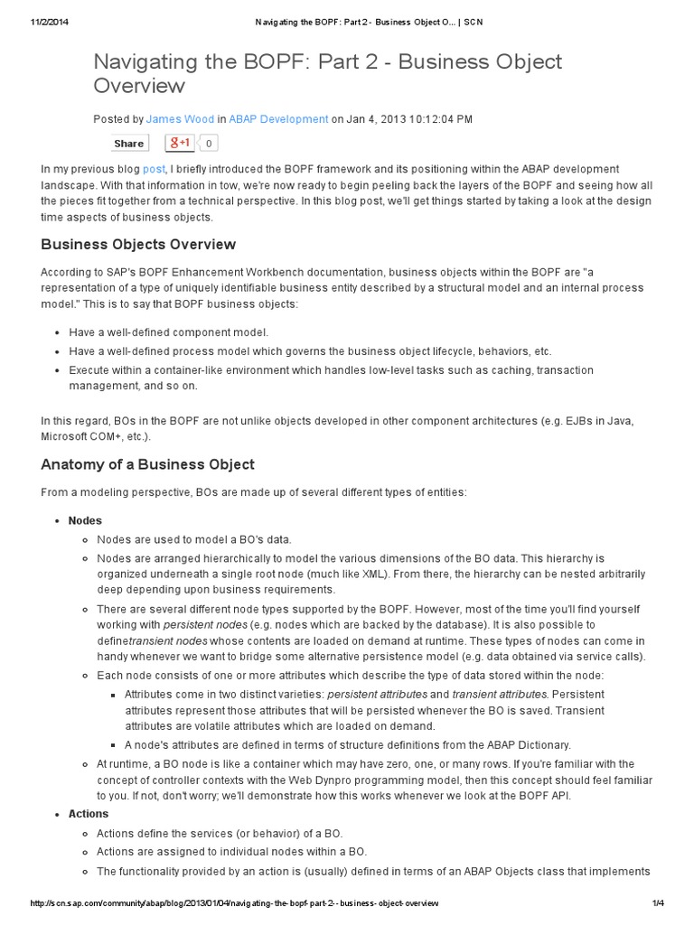 Part 2 - Navigating The BOPF - Business Object Overview | PDF | Object ...