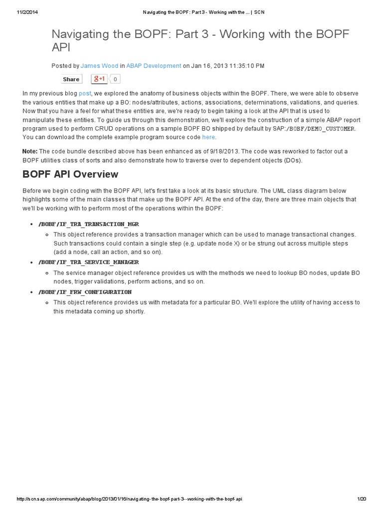 Part 3 - Navigating The BOPF - Working With The BOPF API | PDF ...