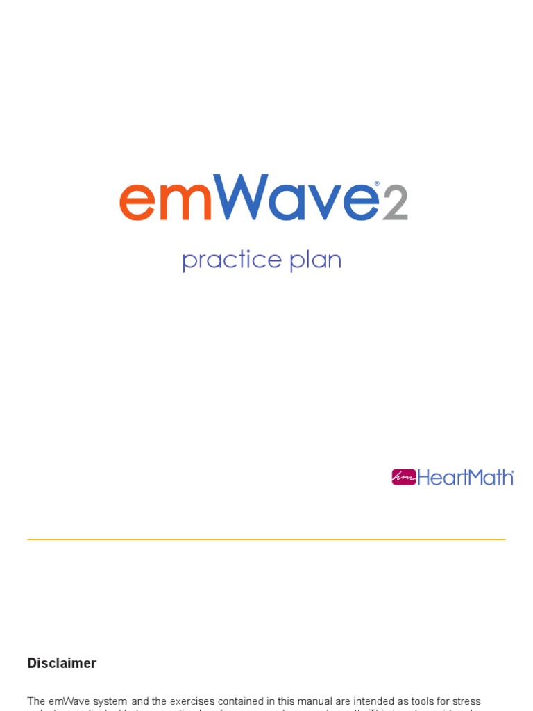 Emwave2 Practice Plan PDF | PDF | Meditation | Relaxation (Psychology)