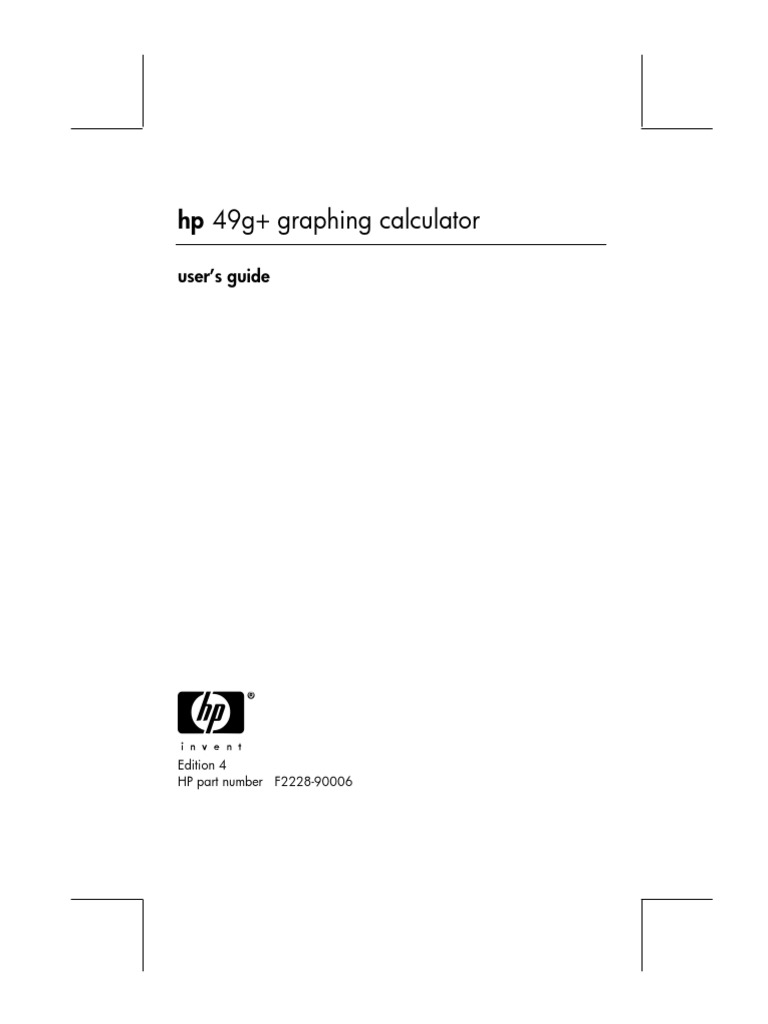 Manual HP49g | PDF
